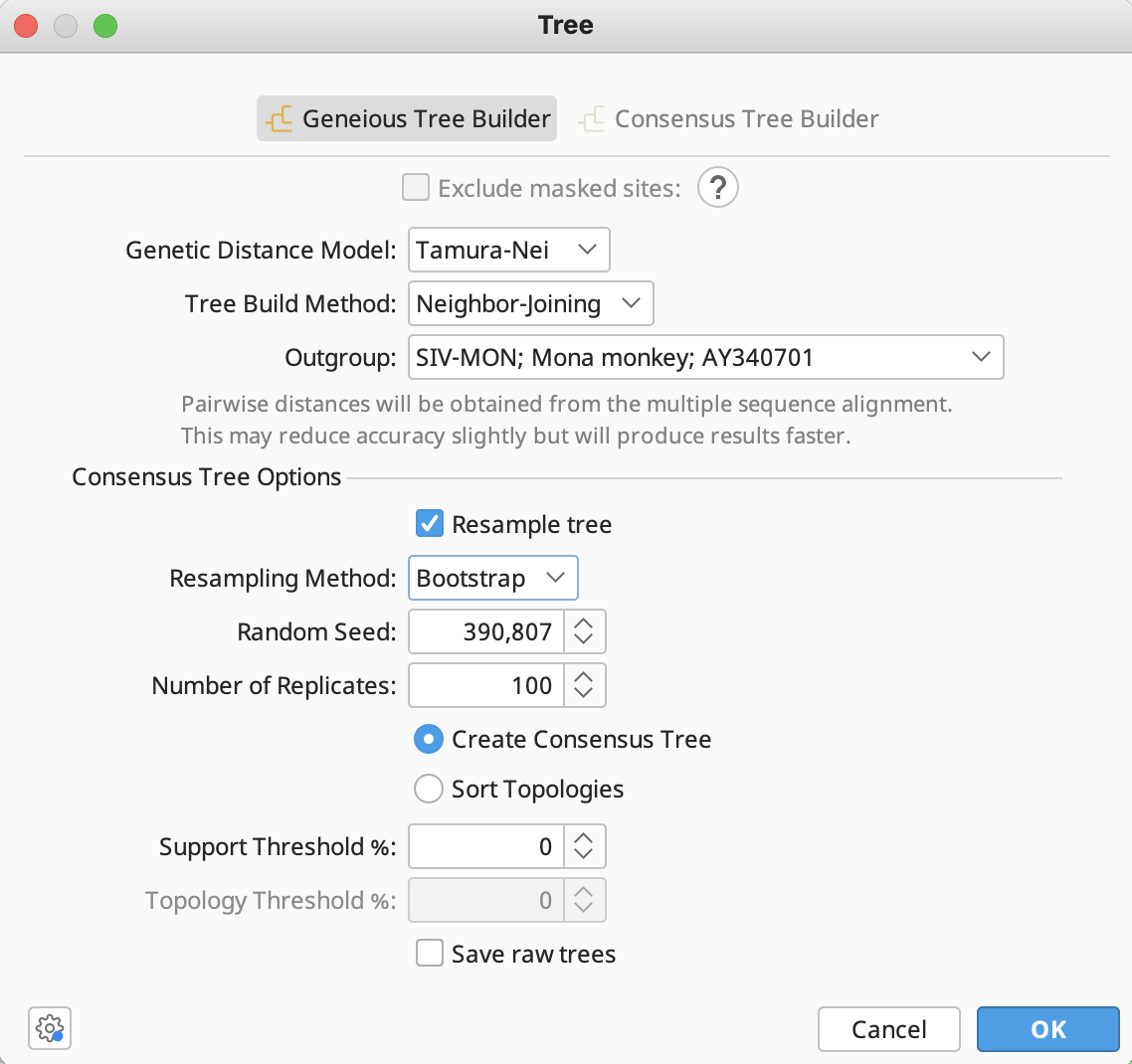Geneious Prime 系統樹の作成